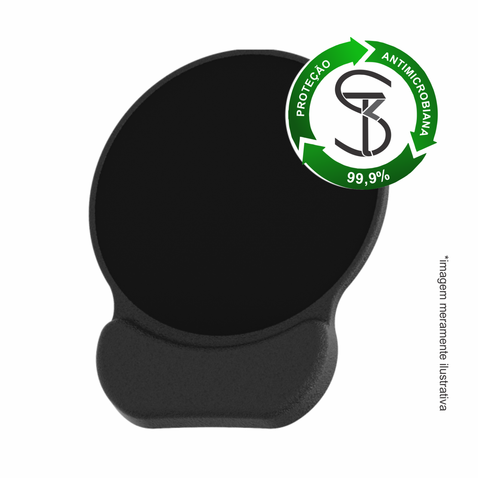 Mouse Pad Ergonômico Monobloco Preto – Office Eco – Espectro